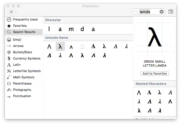在Mac上输入Lambda λ？ macos keybindings internationalization character-map - Dev59