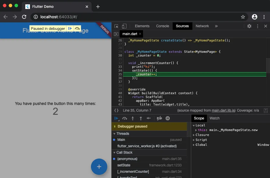 如何在Flutter web中进行调试或打印输出？ debugging flutter-web - Dev59