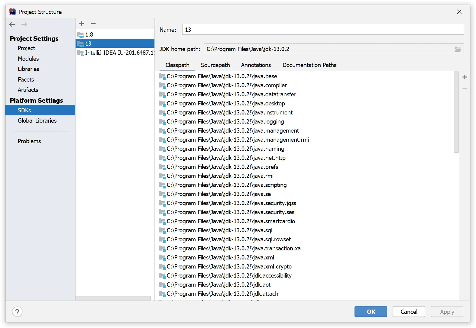 IntelliJ IDEA: "无法解析符号" String、System 和其他 Java 类的问题 intellij-idea sdk classpath - Dev59