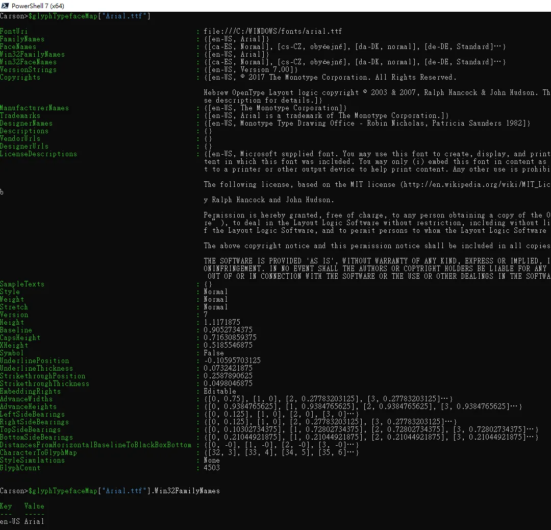 从命令行获取TTF文件的实际字体名称。 windows command-line cmd.exe fonts - Dev59