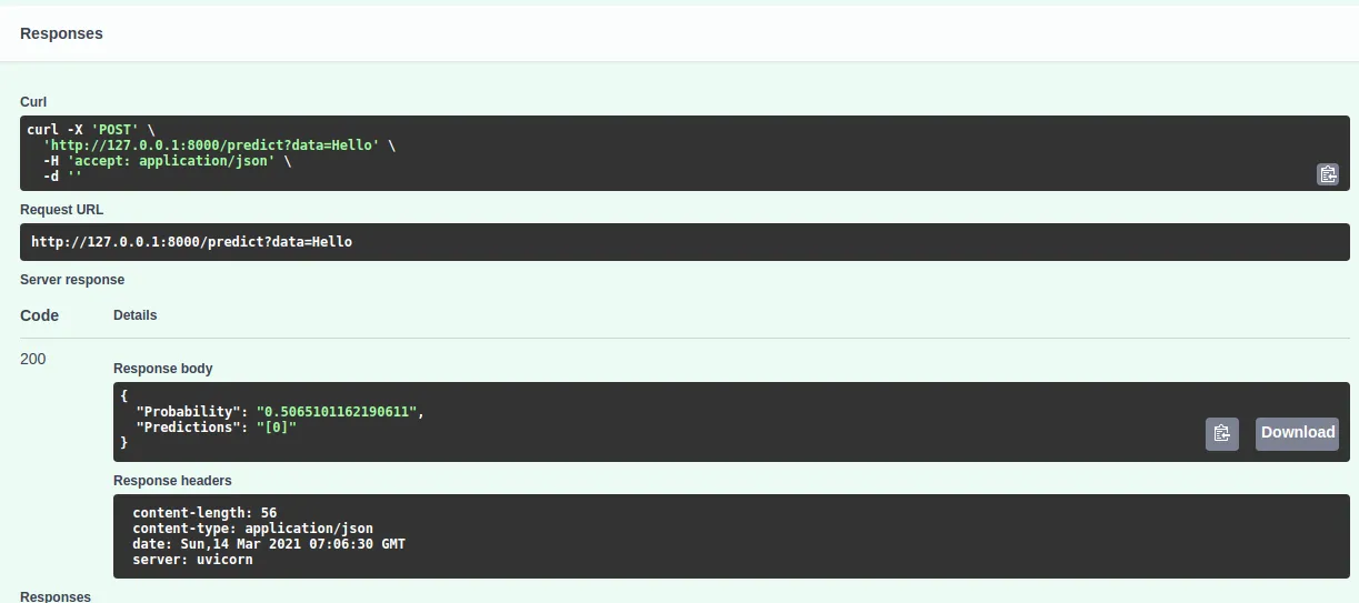 FastAPI {"detail":"Method Not Allowed"} python scikit-learn - Dev59