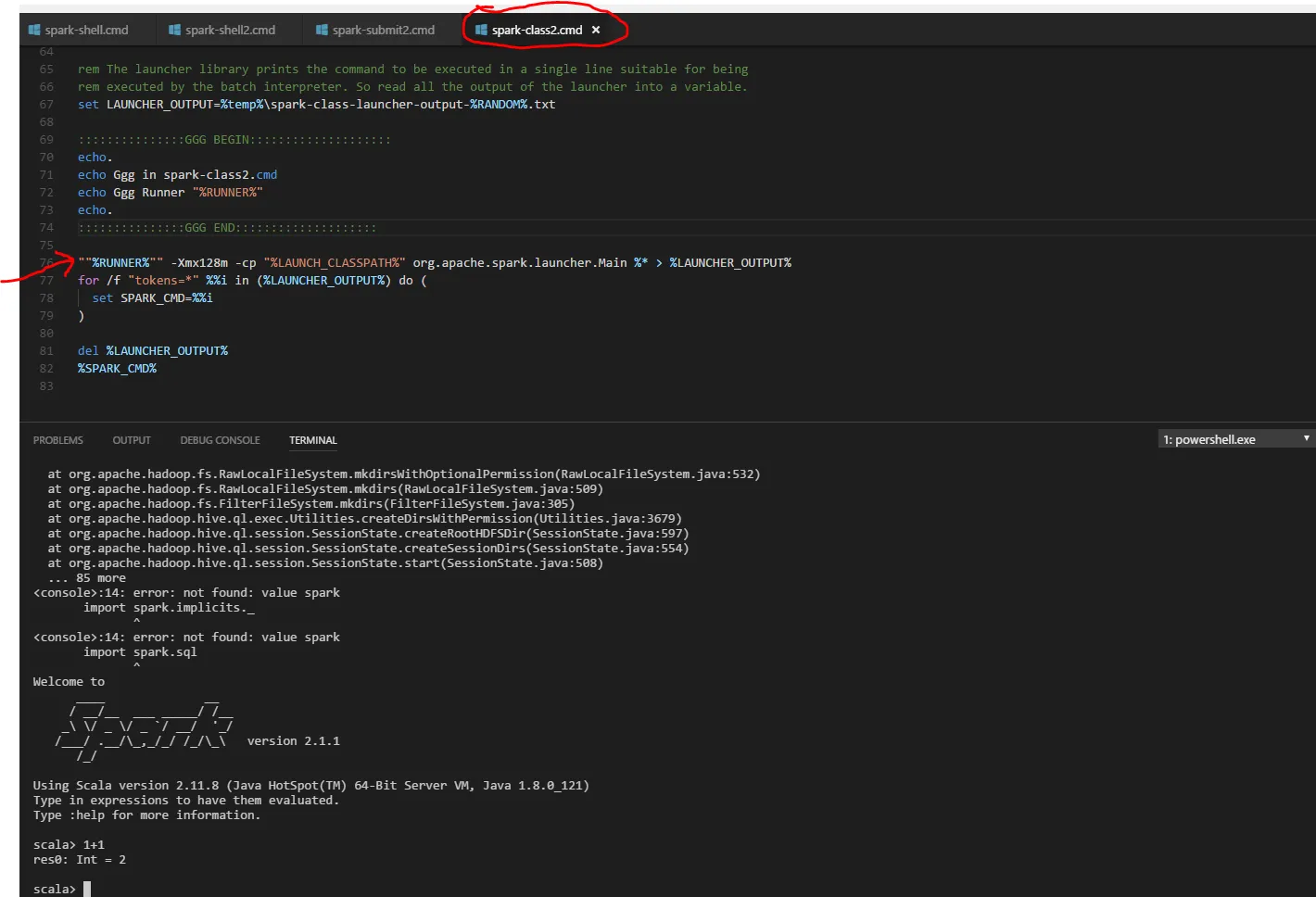 Spark：尝试运行spark-shell，但出现“cmd不是内部或外部命令”的错误 apache-spark - Dev59