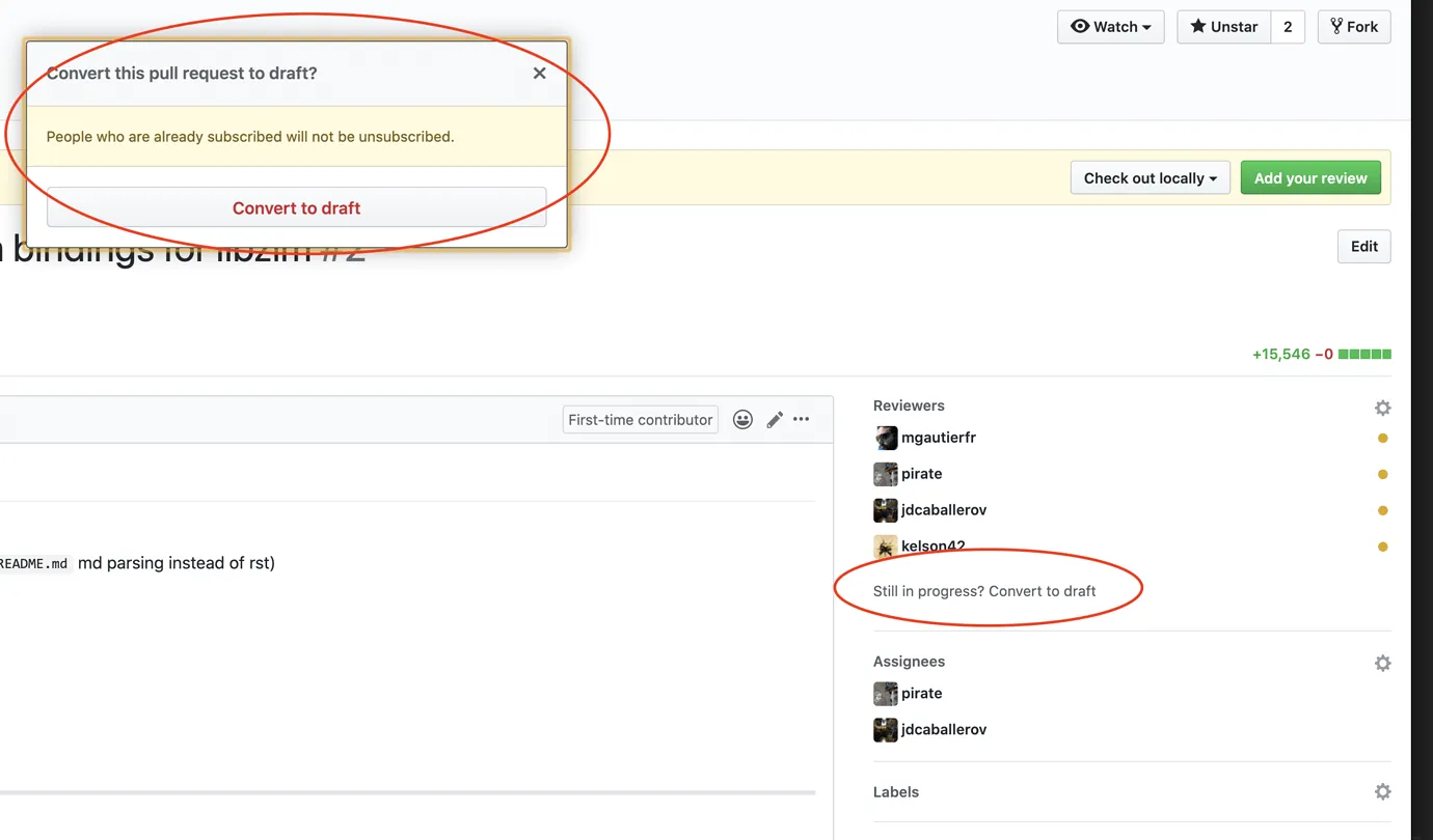 如何在Github上将PR从已发布状态改为草稿状态？ pull-request - Dev59