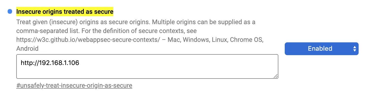 “unsafely-treat-insecure-origin-as-secure” 标志在 Chrome 上无法正常工作。 google-chrome - Dev59