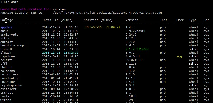使用pip查看安装/更新包的时间 python installation package - Dev59