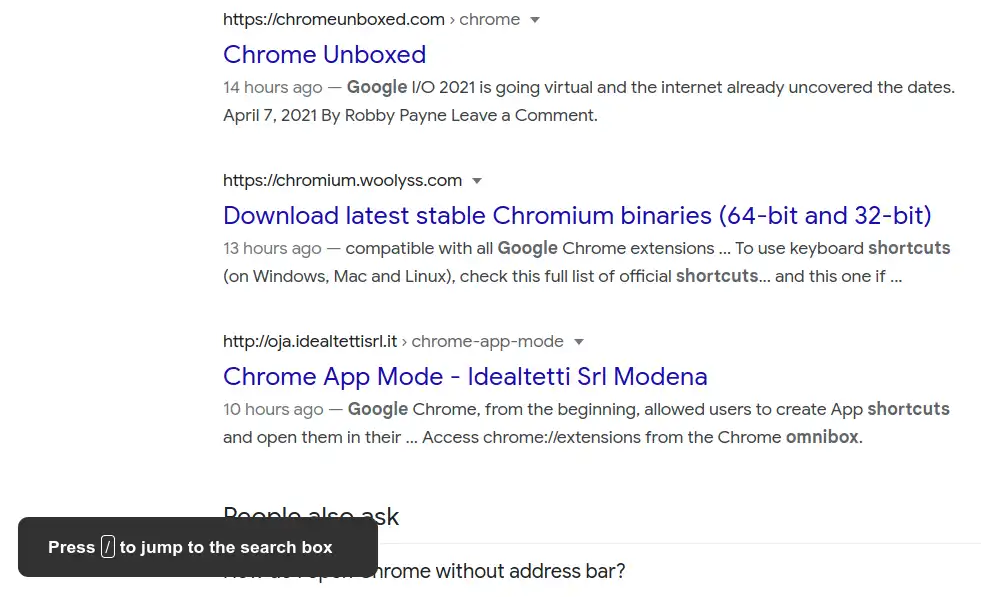 有没有一个常见的浏览器快捷键可以直接跳转到网站的搜索栏？ google-chrome firefox keyboard-shortcuts browser search - Dev59