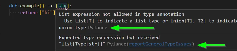 在VS Code中抑制Pylance类型注释警告 python visual-studio-code - Dev59