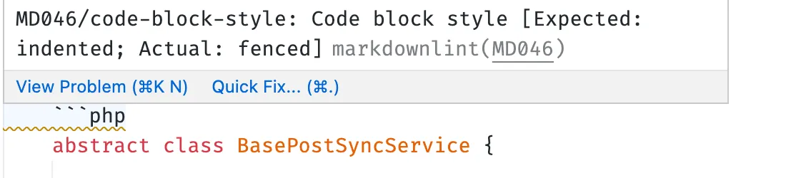 MD046/code-block-style: 代码块样式 [期望：缩进；实际：围栏] markdown codeblocks - Dev59