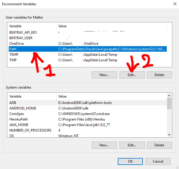 如何在Windows 10中将文件夹添加到“Path”环境变量（附带屏幕截图） windows-10 environment-variables - Dev59