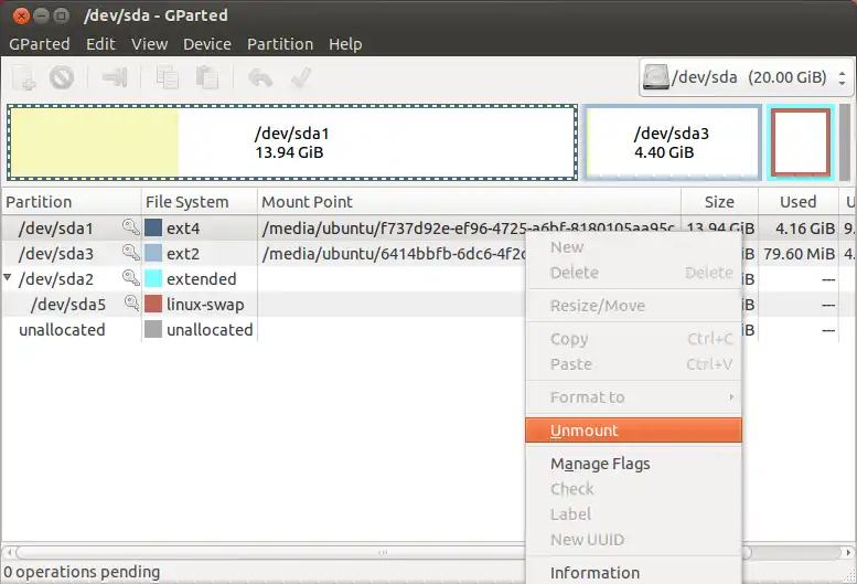 为什么我在尝试使用gparted修改分区时看到了一个锁定图标？ partitioning - Dev59