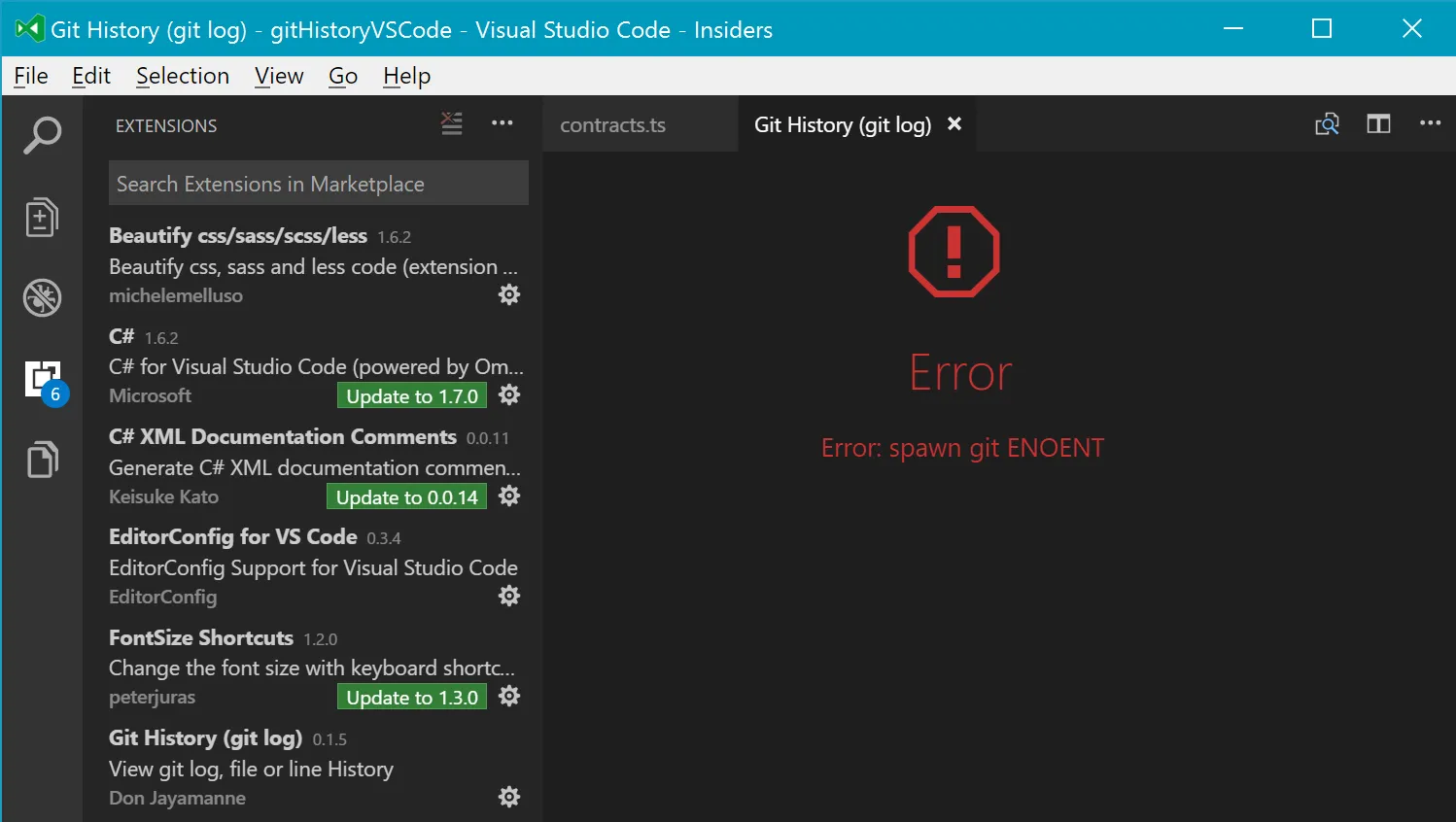 VS Code 错误: spawn git ENOENT github visual-studio-code - Dev59