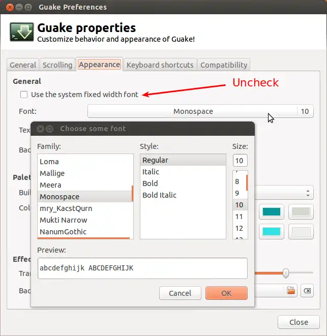 如何更改各种终端仿真器的字体？ command-line fonts customization - Dev59