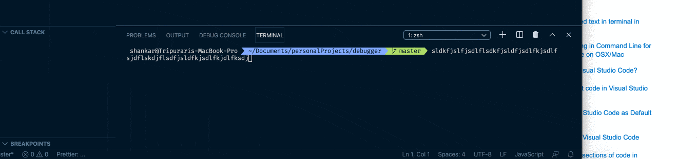 如何在Visual Studio Code中更改终端行宽？ macos terminal visual-studio-code - Dev59