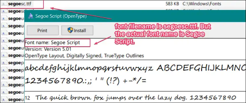 从命令行获取TTF文件的实际字体名称。 windows command-line cmd.exe fonts - Dev59