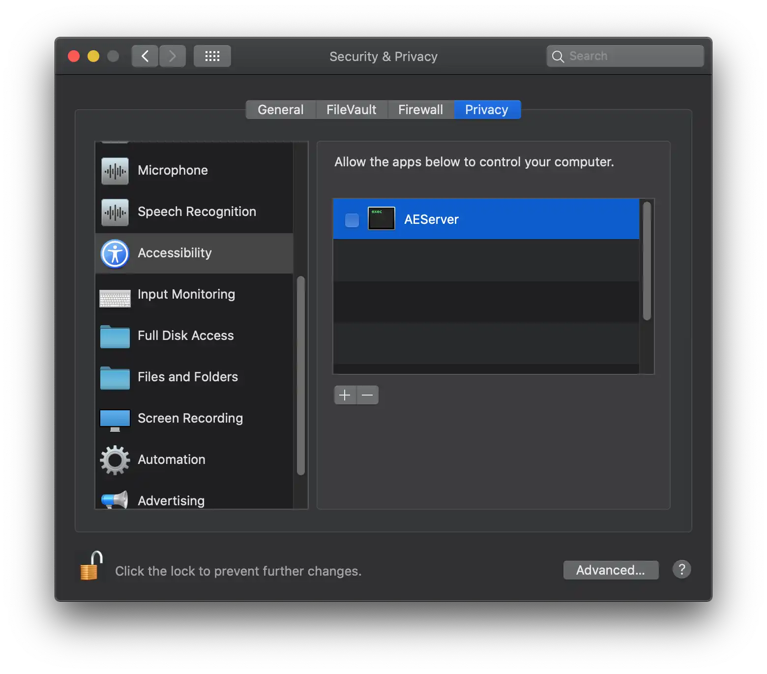 AEServer是什么，为什么它要求macOS的辅助功能权限？ security permission system-settings accessibility - Dev59