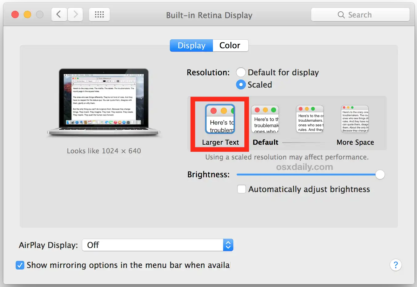 如何在我的Mac屏幕上将所有内容放大而不降低分辨率？ macos display resolution - Dev59