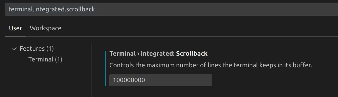 更改在 Visual Studio Code 内置终端中显示的行数 terminal visual-studio-code - Dev59