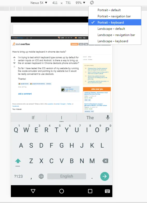 如何在Chrome开发者工具中调出移动设备键盘？ google-chrome google-chrome-devtools - Dev59