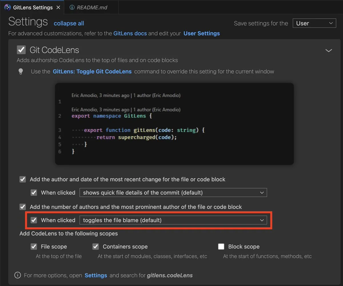 为什么在VSCode中有时会出现“git blame”时间线，我该如何隐藏它？ visual-studio-code - Dev59