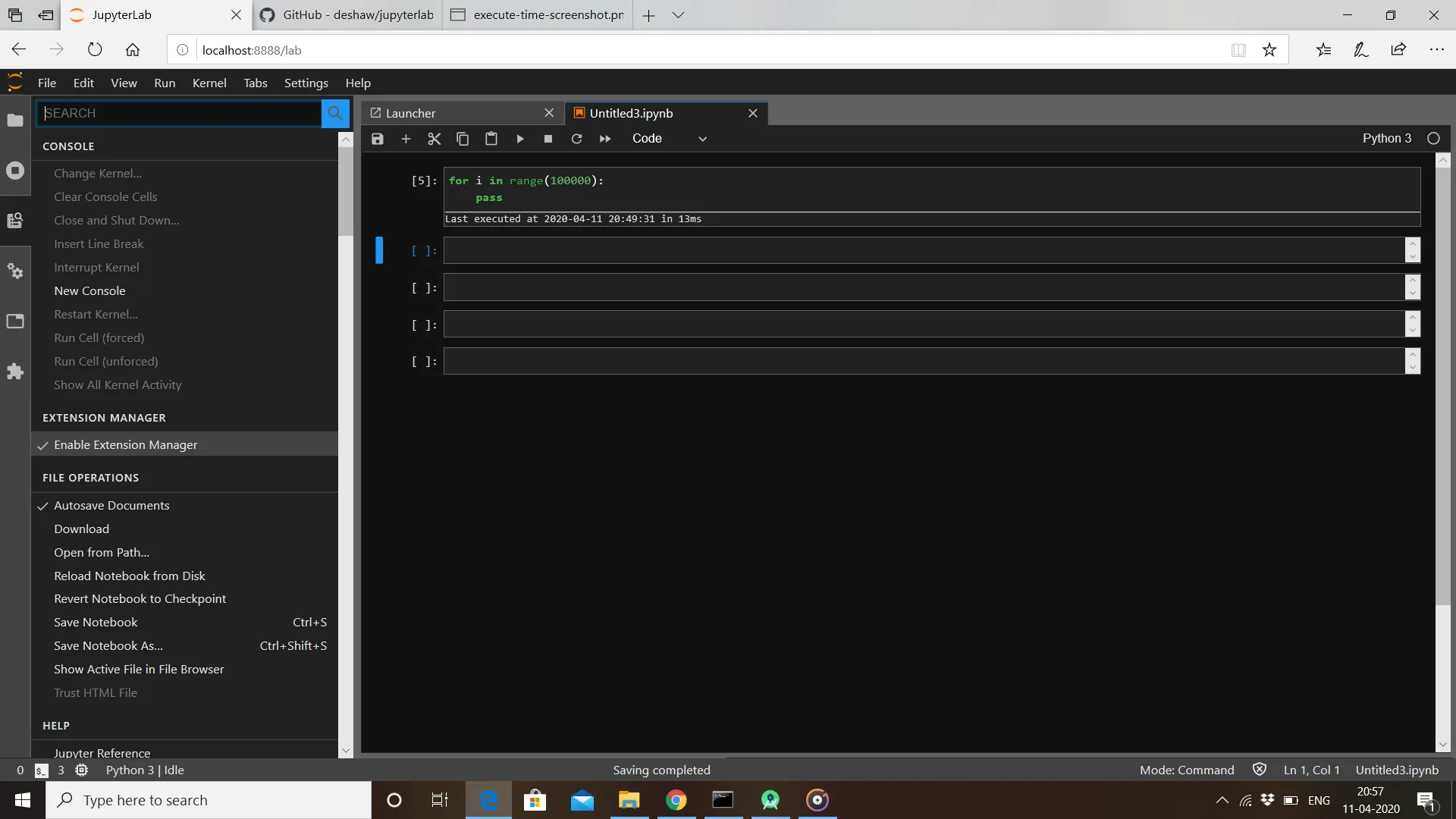 Jupyter Lab中自动执行单元格的时间控制 jupyter-lab - Dev59