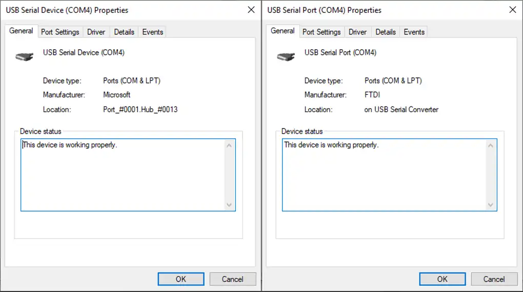 Windows 10：两个串行USB设备被分配了相同的端口号。 windows-10 serial-port - Dev59