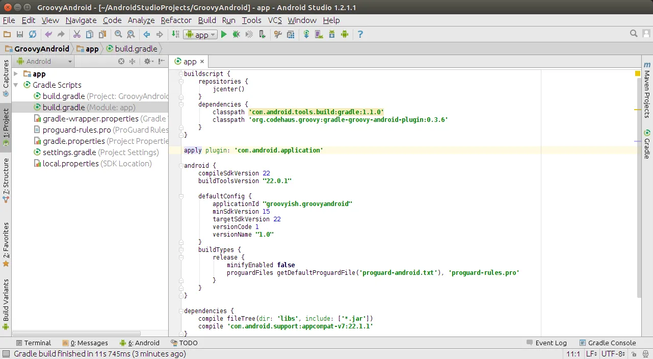 从零开始如何设置Android Studio项目以允许我使用Groovy android-studio - Dev59