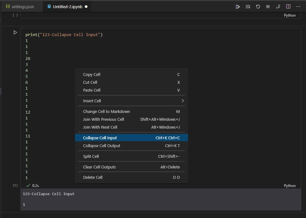 VS Code 编辑 .ipynb 文件：如何折叠笔记本单元格？ python visual-studio-code jupyter ...