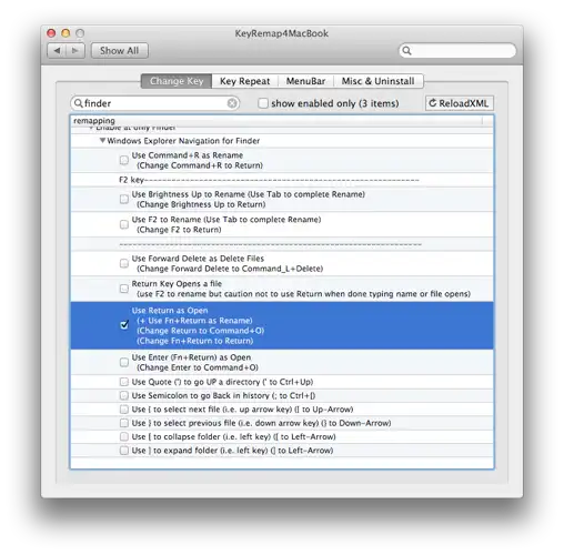 如何在Finder中设置使用回车键打开文件夹？ macos keyboard folders filesystem - Dev59