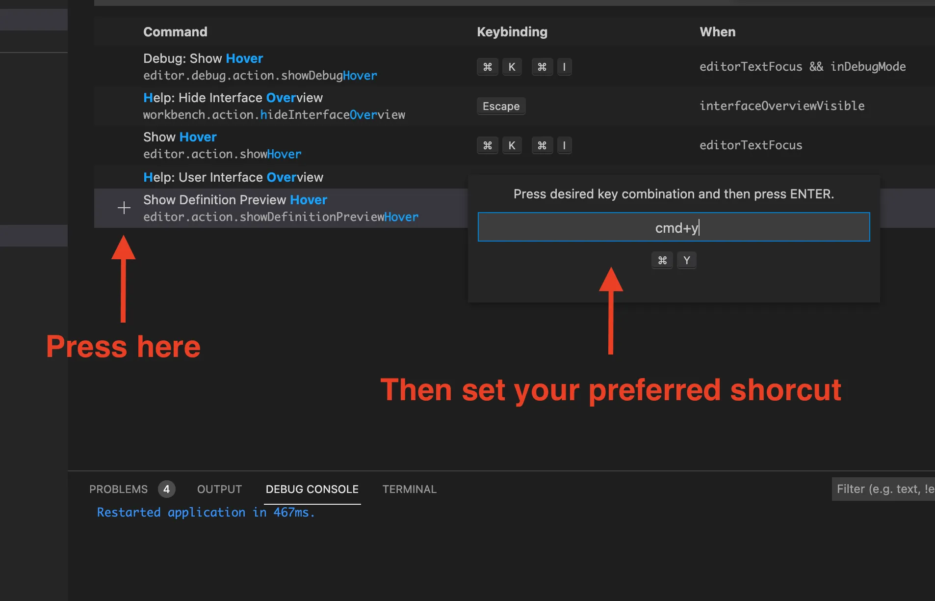 如何使用命令或键盘快捷方式在VS Code中触发悬停信息小部件？ visual-studio-code vscode-keybinding - Dev59
