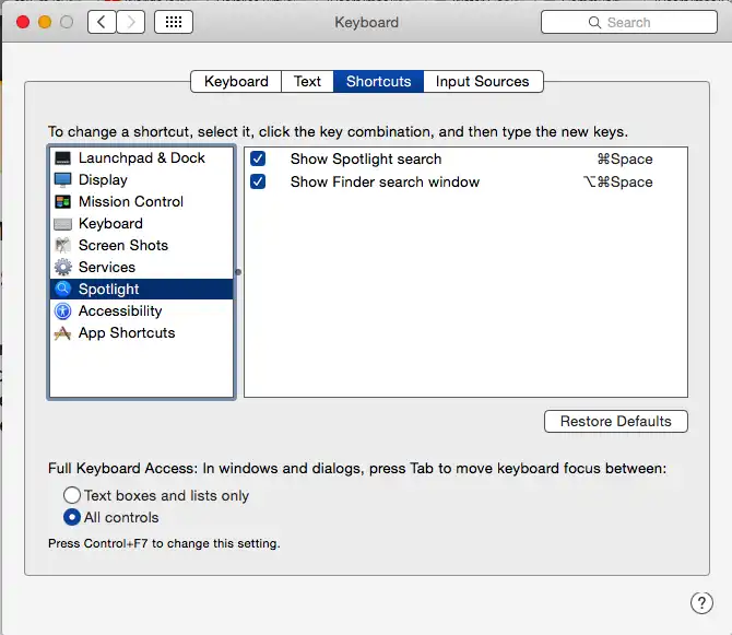 按下 Option + Command + 空格键会打开“在此 Mac 上搜索”窗口，而不是 Finder。 keyboard - Dev59