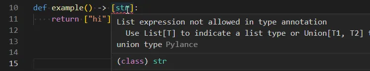 在VS Code中抑制Pylance类型注释警告 python visual-studio-code - Dev59
