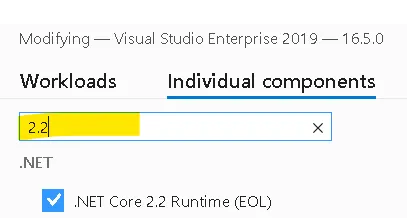 指定的框架 'Microsoft.NETCore.App'，版本 '2.2.0' 未找到。 visual-studio .net-core - Dev59