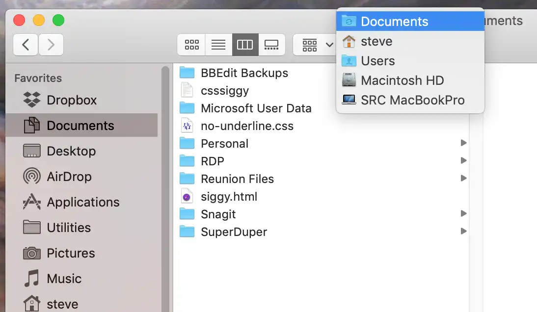 在Finder中如何返回上一级文件夹？ macos - Dev59