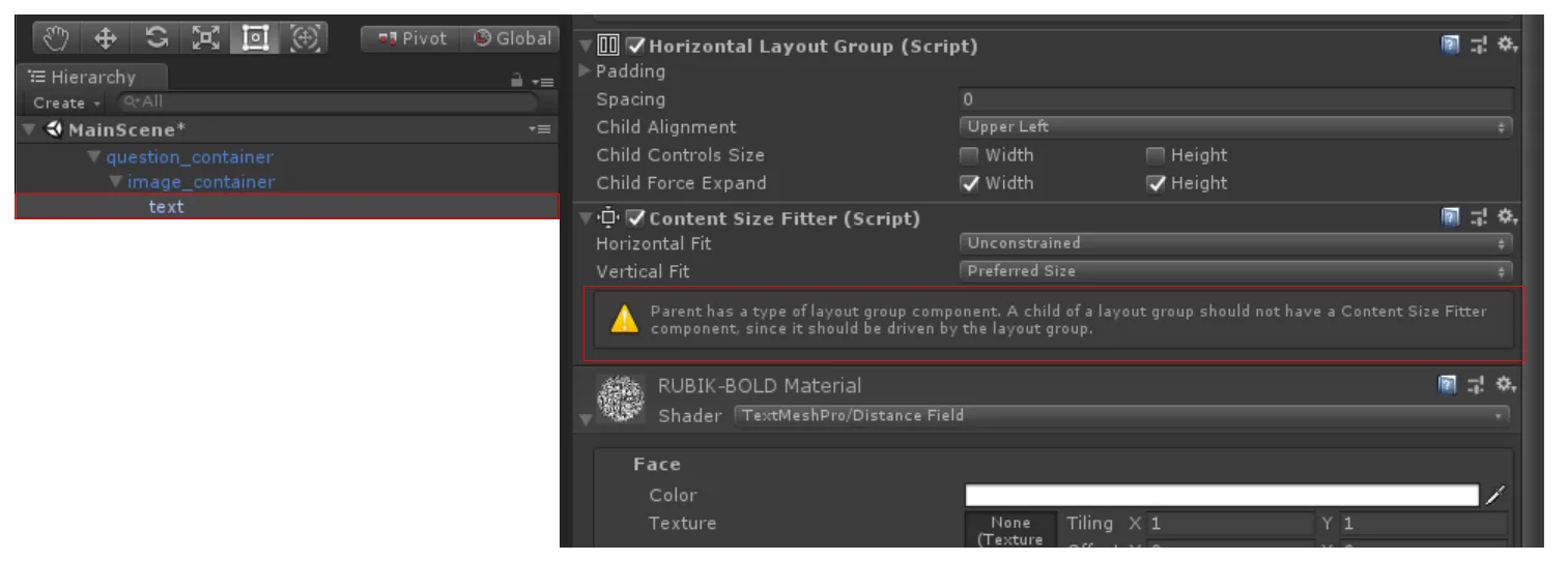 Unity3D - “Parent has a type of layout group”错误 user-interface unity-game-engine - Dev59