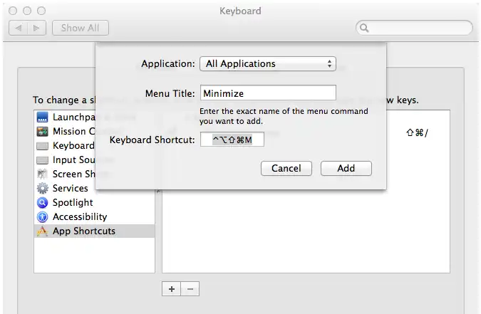 如何禁用最小化（command-M）快捷键？ keyboard macos shortcut-menu - Dev59
