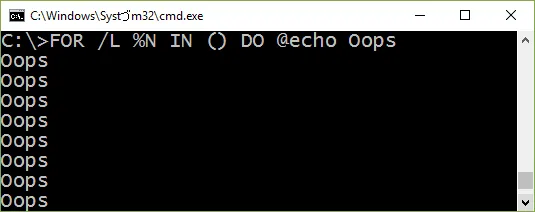 如何在 Windows 批处理文件中创建一个无限循环？ loops batch-file infinite-loop - Dev59