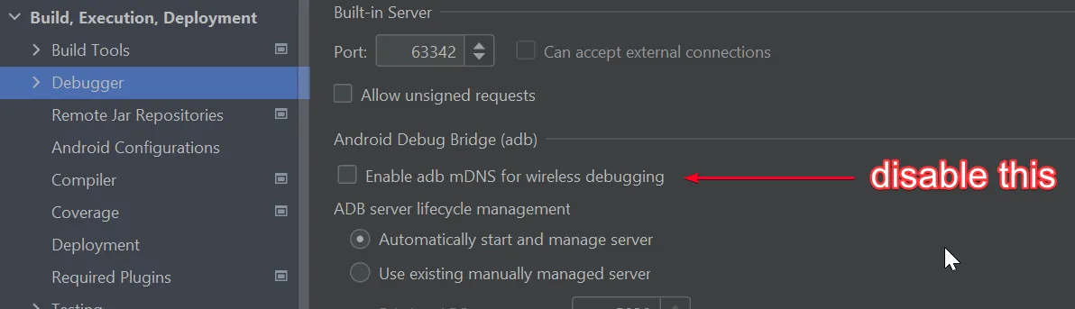 Android Studio与物理设备断开连接 android-studio google-chrome debugging adb - Dev59