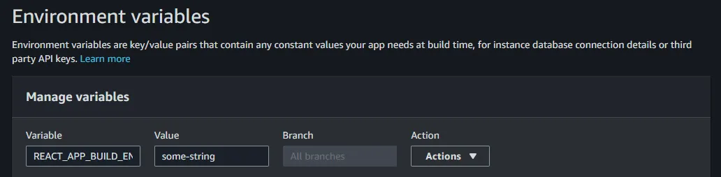 如何向AWS Amplify添加环境变量？ node.js reactjs environment-variables aws-amplify - Dev59