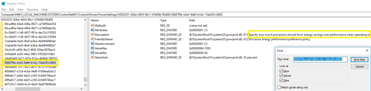 如何在Windows 10中访问隐藏的电源和处理器选项 windows-10 power-management powercfg guid ...