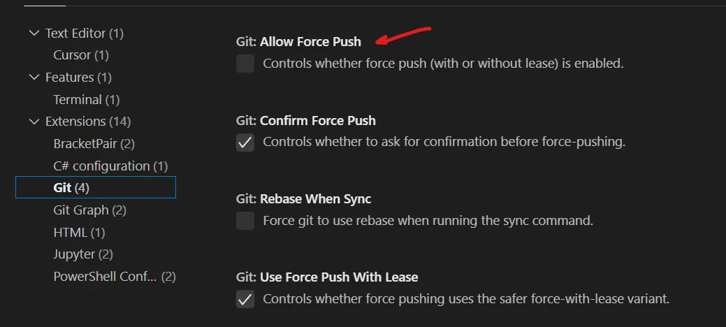 在VS Code中是否可以使用git push --force命令强制推送？ visual-studio-code - Dev59