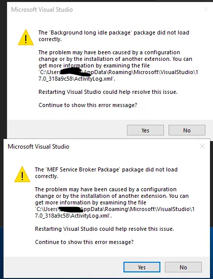 升级了 Visual Studio 扩展从2019到2022后，卸载扩展时出现错误。 c# .net visual-studio ...