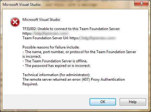 Visual Studio错误：（407：需要代理身份验证） visual-studio proxy proxy-authentication ...