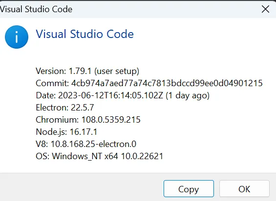 Visual Studio Code 1.79.1以管理员模式启动失败，错误代码为18。 visual-studio-code - Dev59