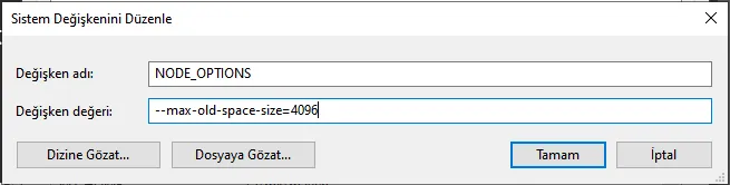 如何在Windows中使用NODE_OPTIONS环境变量来全局设置max_old_space_size？ node.js environment-variables - Dev59