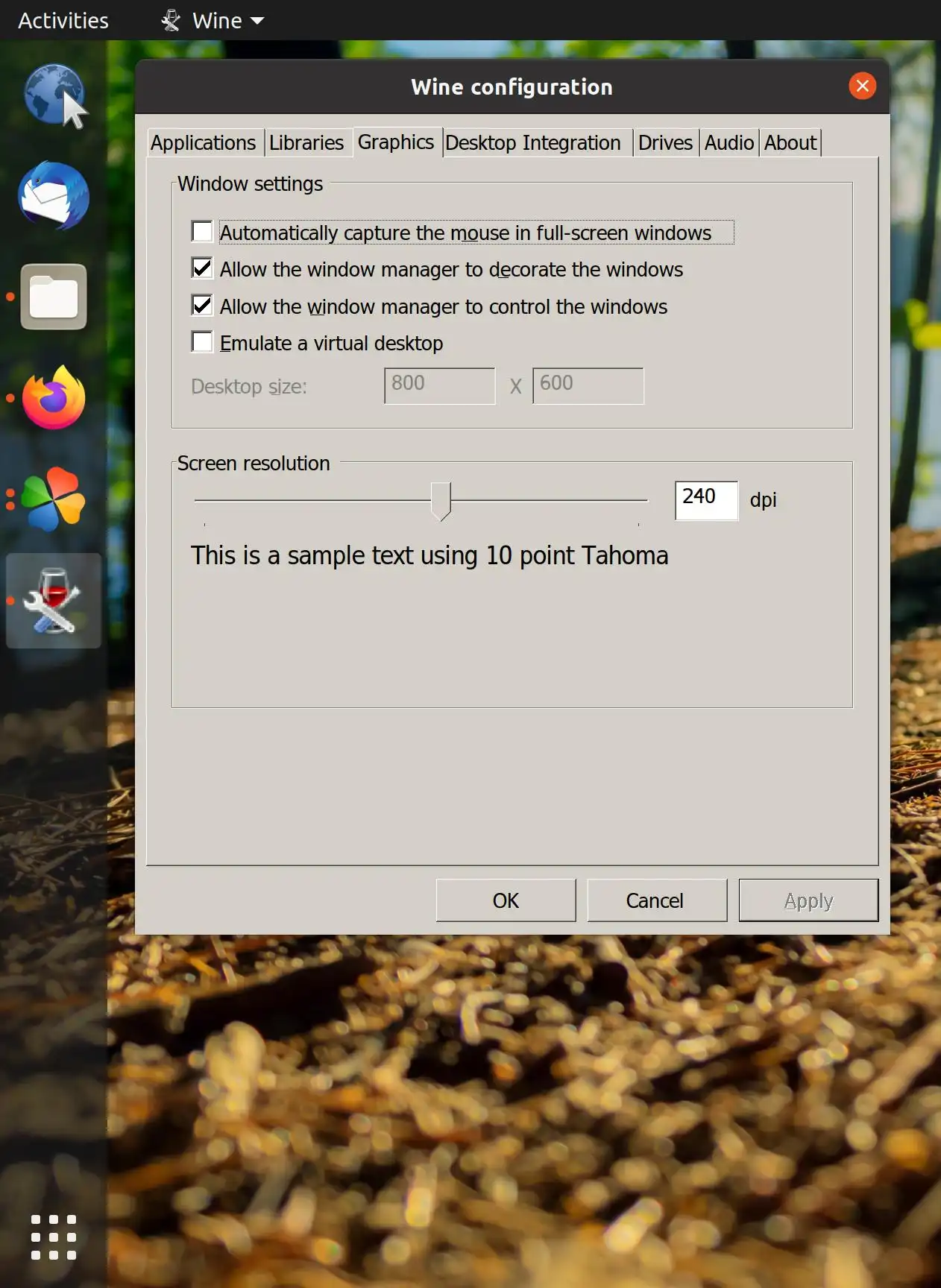 如何在Wine中设置缩放？ scaling - Dev59