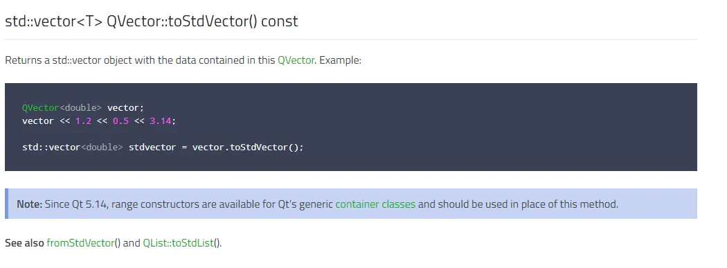 将QT 6.3中的QVector转换为std::vector c++ qt6 - Dev59